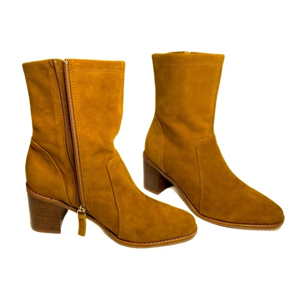 J. Jill | Shoes | J Jill Reese 75 Nutmeg Block Heel Boots Suede Ankle ...